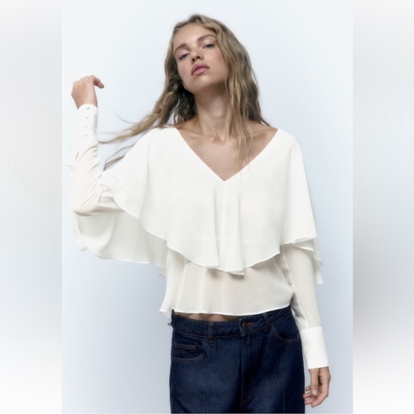 Zara | Tops | Zara Ruffled Blouse | Poshmark